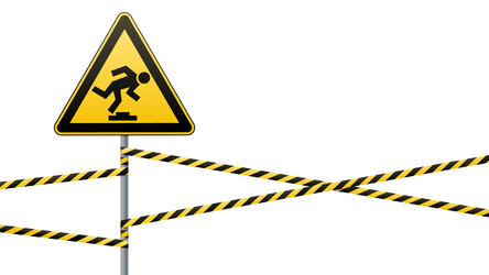 Caution low-noticeable obstacle warning sign Vector Image
