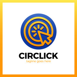 Circle arrow click icon line mouse cursor logotype