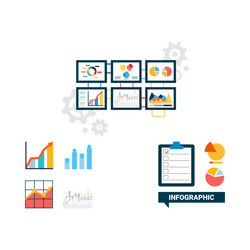 Charts and diagrams design multicolor graphical Vector Image