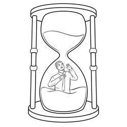 Sand watch glass sketch engraving Royalty Free Vector Image