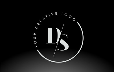 Red ds serif letter logo design with creative Vector Image
