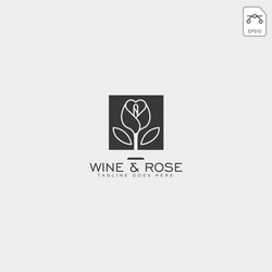 Wine and rose logo template isolated icon elements