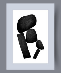 Abstract figures geometric clutter wall art print Vector Image