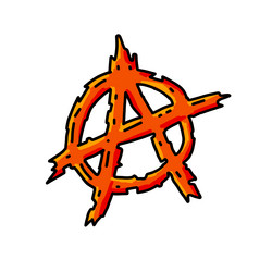 Anarchy letter a in the circle Royalty Free Vector Image