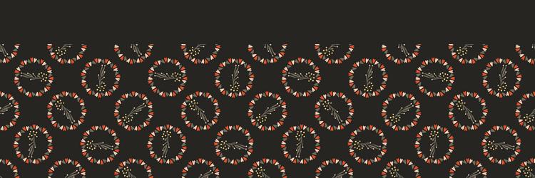 Dark boho flowers seamless border pattern Vector Image