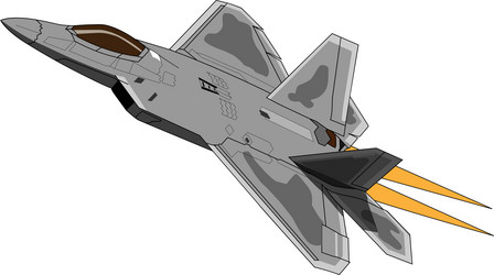 F 22 raptor vertical climb with afterburner Vector Image