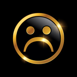 Golden luxury emoticon sign Royalty Free Vector Image