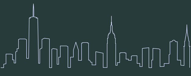 New York Skyline Drawing Outline