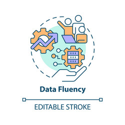 Data fluency blue gradient concept icon Royalty Free Vector