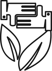 Leaf hand triangle commitment teamwork together Vector Image