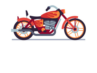 Cartoon Motorcycles With Flames