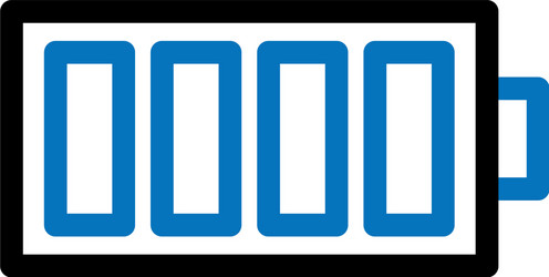 Battery full icon with white background Royalty Free Vector