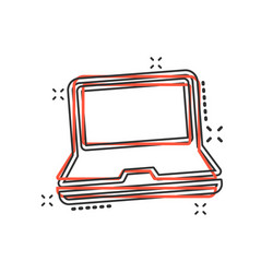 Cartoon laptop icon in comic style computer Vector Image