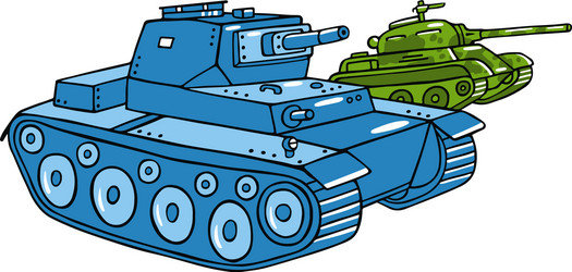 Cartoon tank isolated Royalty Free Vector Image