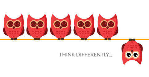 Think different funny idea concept unique minimal Vector Image