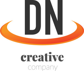 Initial letter dn swoosh design logo concept Vector Image