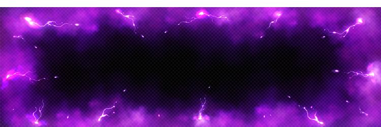 Blue lightning and smoke effect frame background Vector Image