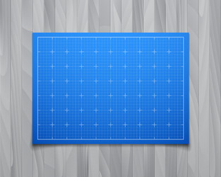 Blue square grid blueprint Royalty Free Vector Image