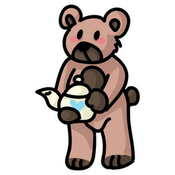 Cute afternoon tea set teacup teapot clipart Vector Image