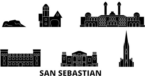 Spain san sebastian travel landmark Royalty Free Vector