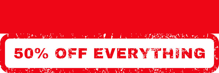 50 percent off everything rubber stamp Royalty Free Vector