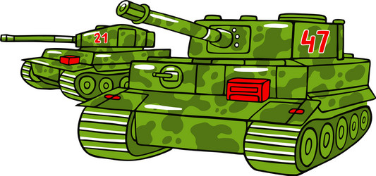 Cartoon tank isolated Royalty Free Vector Image