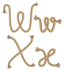 Rope alphabet font style Royalty Free Vector Image