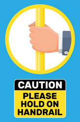 Hand holding handrail in transport Royalty Free Vector Image