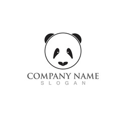 Sleepy panda logo lazy icon template Royalty Free Vector