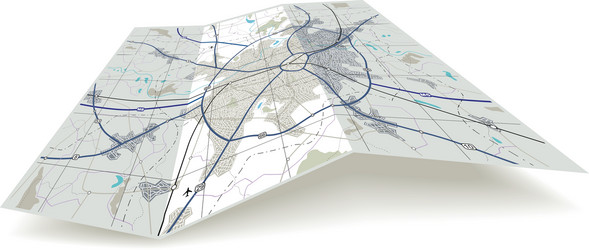 Folding map Royalty Free Vector Image - VectorStock
