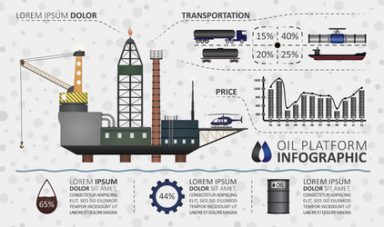 Oil gas industry infographic Royalty Free Vector Image