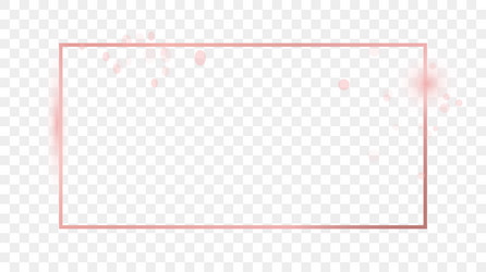 Rose gold glowing rounded rectangular shape frame Vector Image