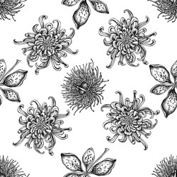 Seamless pattern with black and white japanese Vector Image