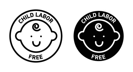 Child labor free icon setstop symbol Royalty Free Vector