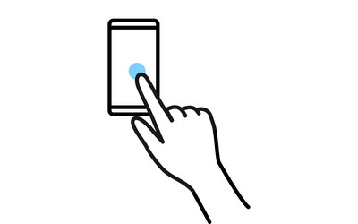 Actions to operate a smartphone tap Royalty Free Vector