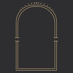 Golden celestial frame border arch line art Vector Image