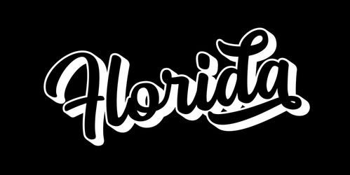 Hand sketched florida text script lettering Vector Image