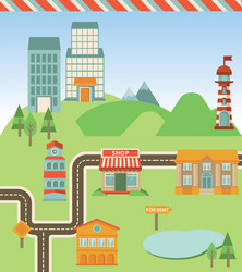 School building exterior road crosswalk back Vector Image