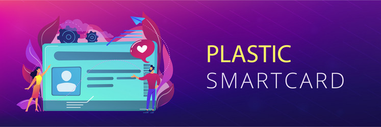 Smart id card web banner concept Royalty Free Vector Image