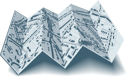 Folding map Royalty Free Vector Image - VectorStock