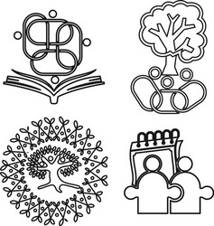 Book time leaf tree commitment teamwork together Vector Image