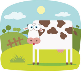 Square animal cow Royalty Free Vector Image - VectorStock