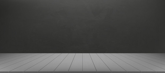 Studio room with wooden panel and dark grey wall Vector Image