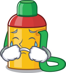 Crying water bottle mascot cartoon Royalty Free Vector Image