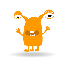 Cute monster kids logo set Royalty Free Vector Image