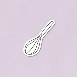 Doodle whisk sticker design resource Royalty Free Vector