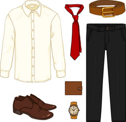 Set cartoon men clothes Royalty Free Vector Image