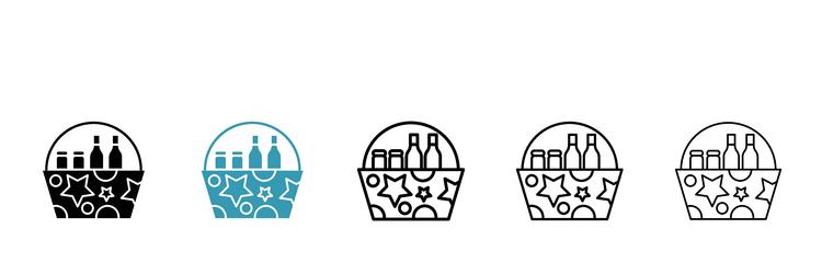 Groceries icon set grocery basket food symbol Vector Image