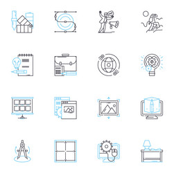 Seminary linear icons set faith education Vector Image