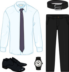 Set cartoon men clothes Royalty Free Vector Image